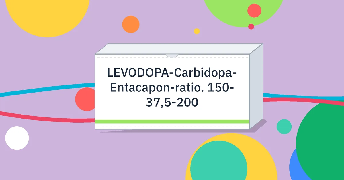 Symbolbild: Packung mit der Aufschrift LEVODOPA-Carbidopa-Entacapon-ratio. 150-37,5-200 (PZN 10221794) – Verfügbarkeit und Bezug in Apotheken in Frankfurt am Main
