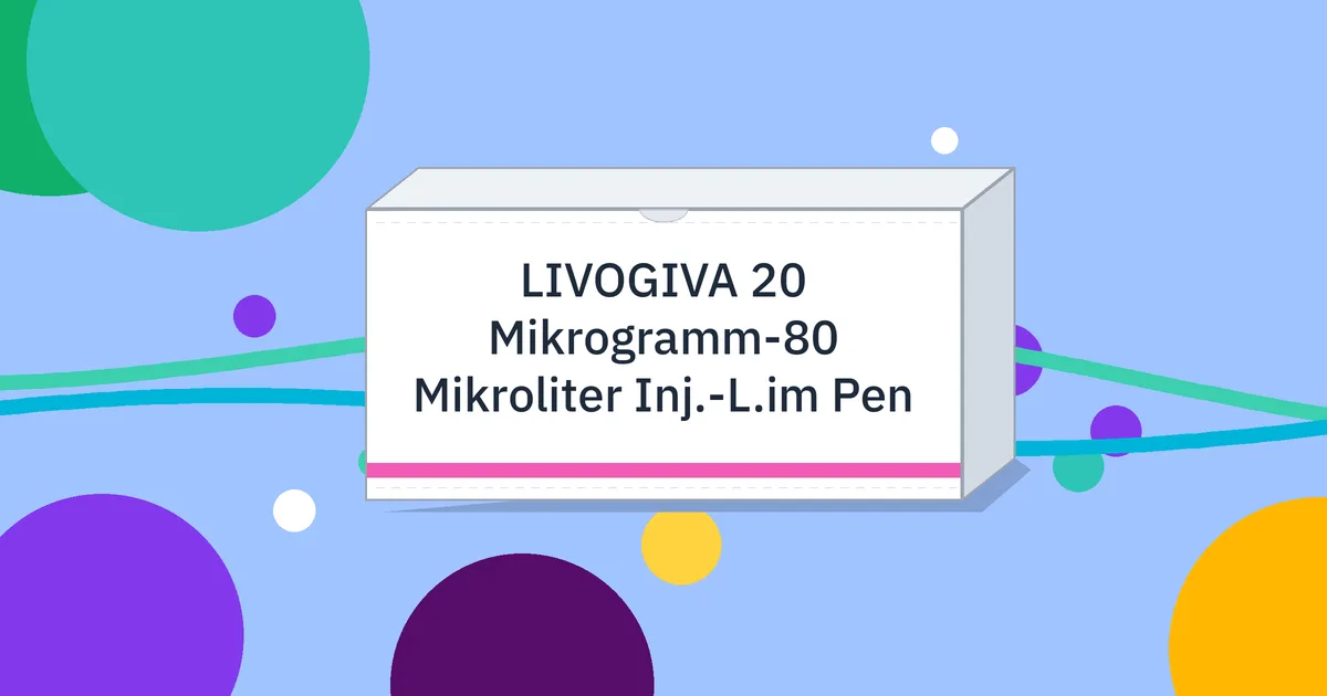 Symbolbild: Packung mit der Aufschrift LIVOGIVA 20 Mikrogramm-80 Mikroliter Inj.-L.im Pen (PZN 18410738) – Verfügbarkeit und Bezug in Apotheken in Frankfurt am Main