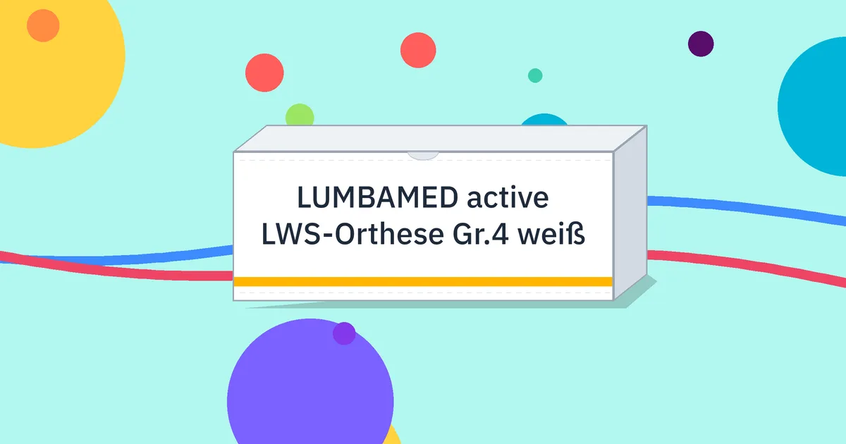 Symbolbild: Packung mit der Aufschrift LUMBAMED active LWS-Orthese Gr.4 weiß (PZN 15314968) – Verfügbarkeit und Bezug in Apotheken in Frankfurt am Main