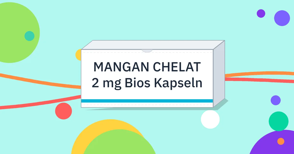 Symbolbild: Packung mit der Aufschrift MANGAN CHELAT 2 mg Bios Kapseln (PZN 16329239) – Verfügbarkeit und Bezug in Apotheken in Frankfurt am Main