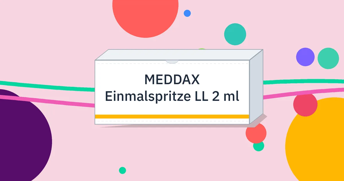 Symbolbild: Packung mit der Aufschrift MEDDAX Einmalspritze LL 2 ml (PZN 18163760) – Verfügbarkeit und Bezug in Apotheken in Frankfurt am Main