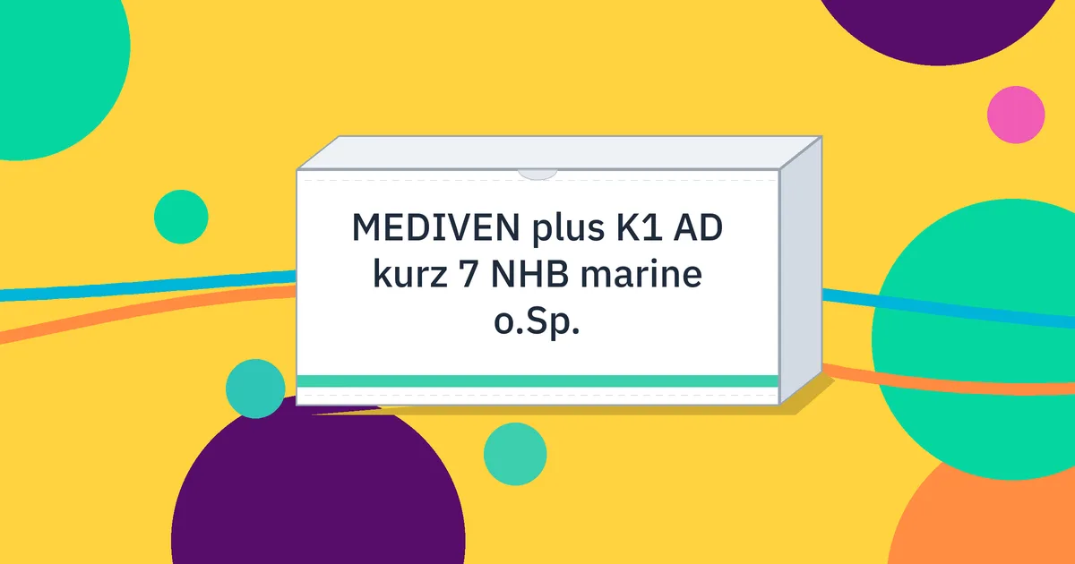 Symbolbild: Packung mit der Aufschrift MEDIVEN plus K1 AD kurz 7 NHB marine o.Sp. (PZN 15898538) – Verfügbarkeit und Bezug in Apotheken in Frankfurt am Main