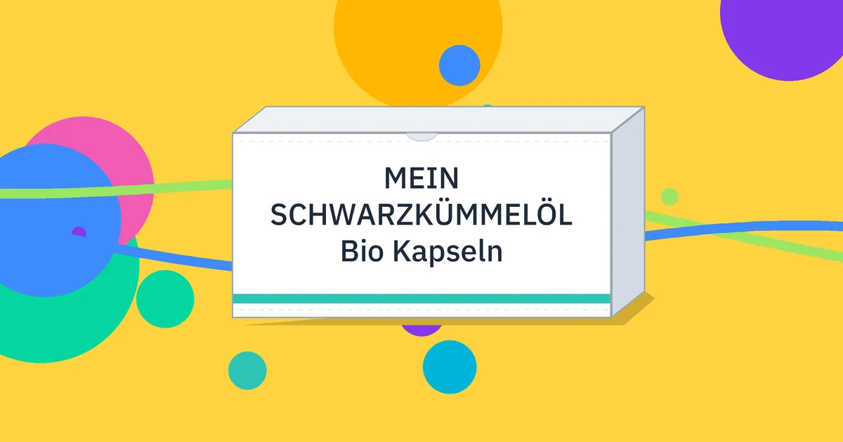 Symbolbild: Packung mit der Aufschrift MEIN SCHWARZKÜMMELÖL Bio Kapseln (PZN 19686661) – Verfügbarkeit und Bezug in Apotheken in Frankfurt am Main