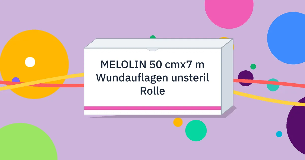 Symbolbild: Packung mit der Aufschrift MELOLIN 50 cmx7 m Wundauflagen unsteril Rolle (PZN 02782372) – Verfügbarkeit und Bezug in Apotheken in Frankfurt am Main