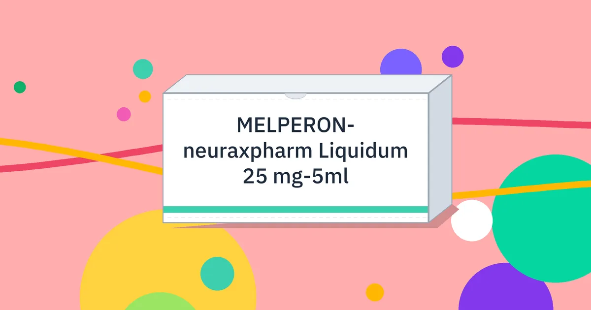 Symbolbild: Packung mit der Aufschrift MELPERON-neuraxpharm Liquidum 25 mg-5ml (PZN 00424042) – Verfügbarkeit und Bezug in Apotheken in Frankfurt am Main
