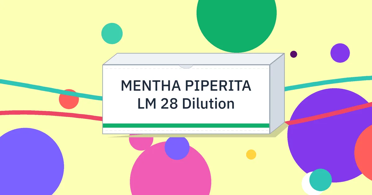 Symbolbild: Packung mit der Aufschrift MENTHA PIPERITA LM 28 Dilution (PZN 13604395) – Verfügbarkeit und Bezug in Apotheken in Frankfurt am Main