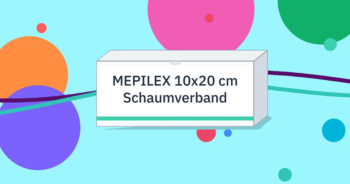 Symbolbild: Packung mit der Aufschrift MEPILEX 10x20 cm Schaumverband (PZN 17883676) – Verfügbarkeit und Bezug in Apotheken in Frankfurt am Main