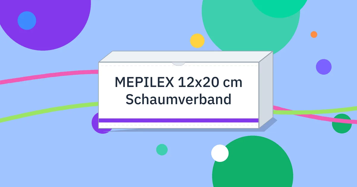 Symbolbild: Packung mit der Aufschrift MEPILEX 12x20 cm Schaumverband (PZN 13426686) – Verfügbarkeit und Bezug in Apotheken in Frankfurt am Main