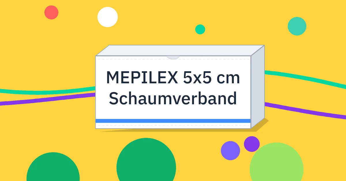 Symbolbild: Packung mit der Aufschrift MEPILEX 5x5 cm Schaumverband (PZN 12494119) – Verfügbarkeit und Bezug in Apotheken in Frankfurt am Main