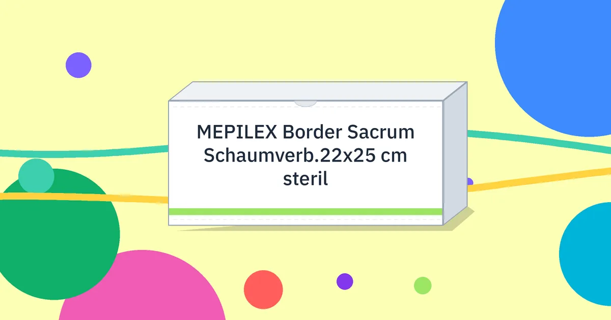 Symbolbild: Packung mit der Aufschrift MEPILEX Border Sacrum Schaumverb.22x25 cm steril (PZN 19341560) – Verfügbarkeit und Bezug in Apotheken in Frankfurt am Main