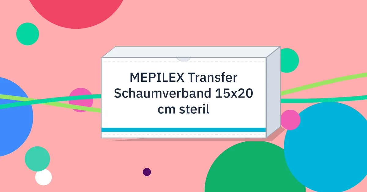 Symbolbild: Packung mit der Aufschrift MEPILEX Transfer Schaumverband 15x20 cm steril (PZN 13902218) – Verfügbarkeit und Bezug in Apotheken in Frankfurt am Main