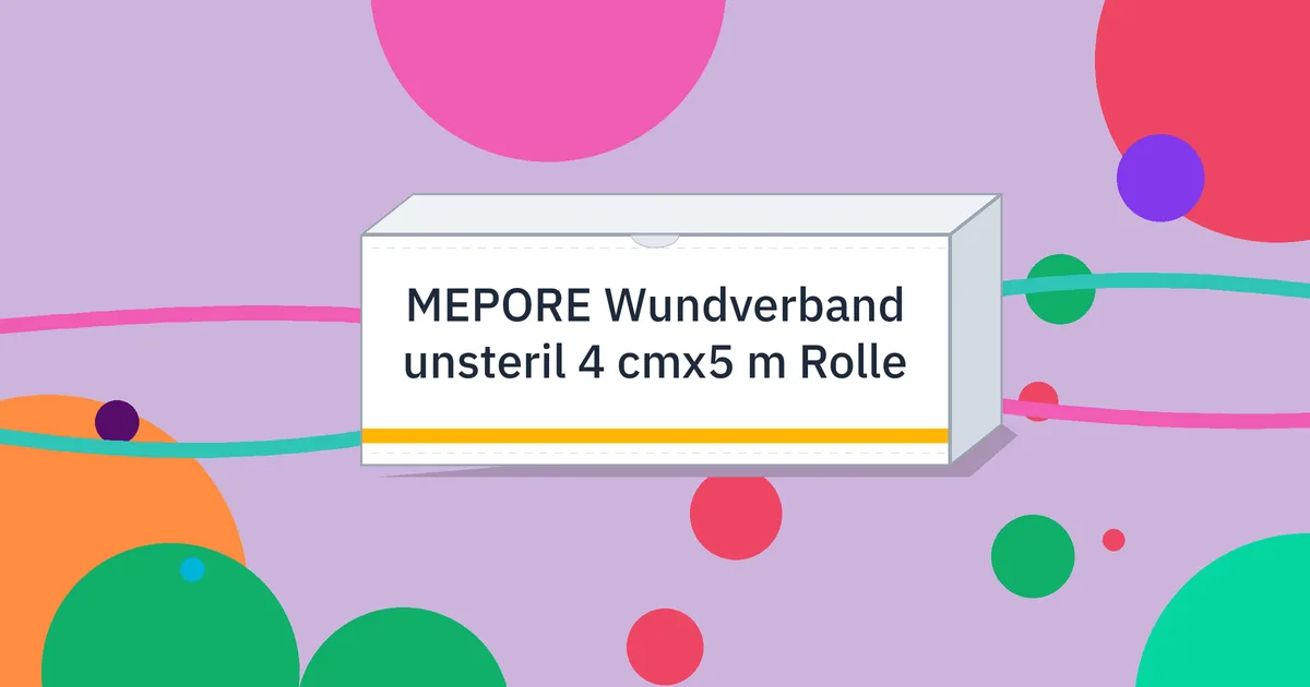 Symbolbild: Packung mit der Aufschrift MEPORE Wundverband unsteril 4 cmx5 m Rolle (PZN 10809984) – Verfügbarkeit und Bezug in Apotheken in Frankfurt am Main