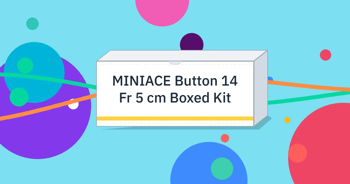 Symbolbild: Packung mit der Aufschrift MINIACE Button 14 Fr 5 cm Boxed Kit (PZN 16954196) – Verfügbarkeit und Bezug in Apotheken in Frankfurt am Main