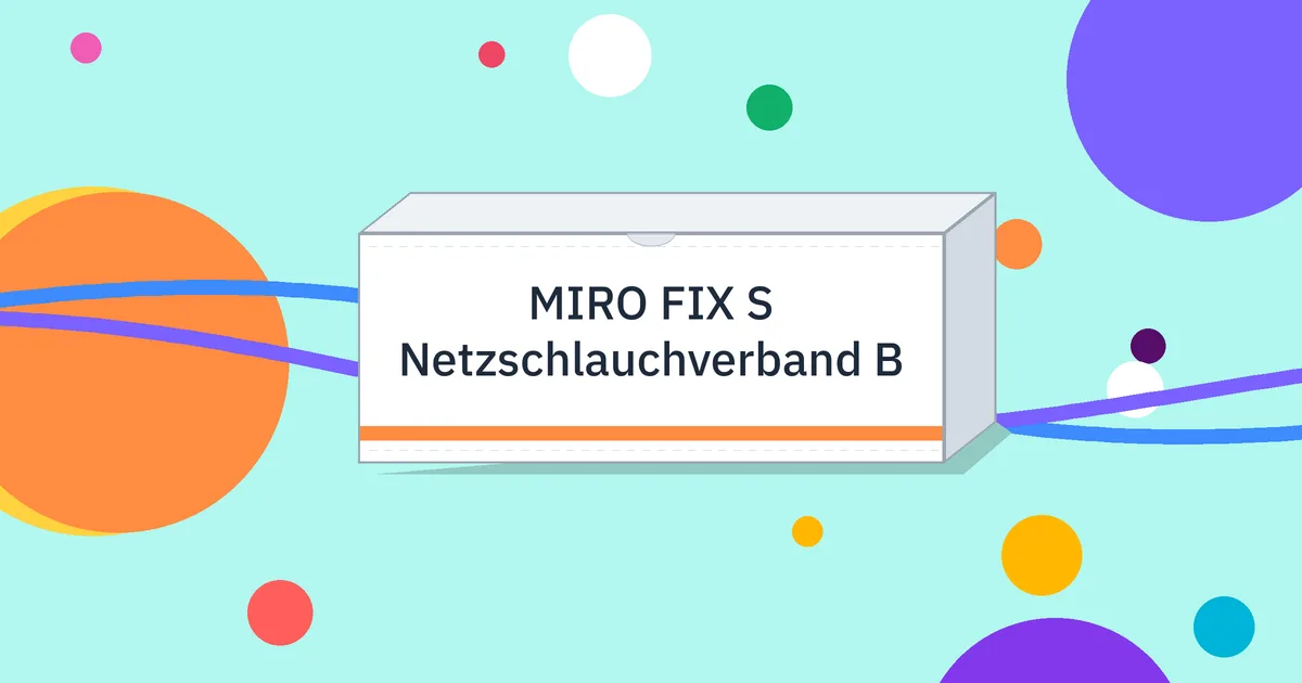 Symbolbild: Packung mit der Aufschrift MIRO FIX S Netzschlauchverband B (PZN 06853028) – Verfügbarkeit und Bezug in Apotheken in Frankfurt am Main