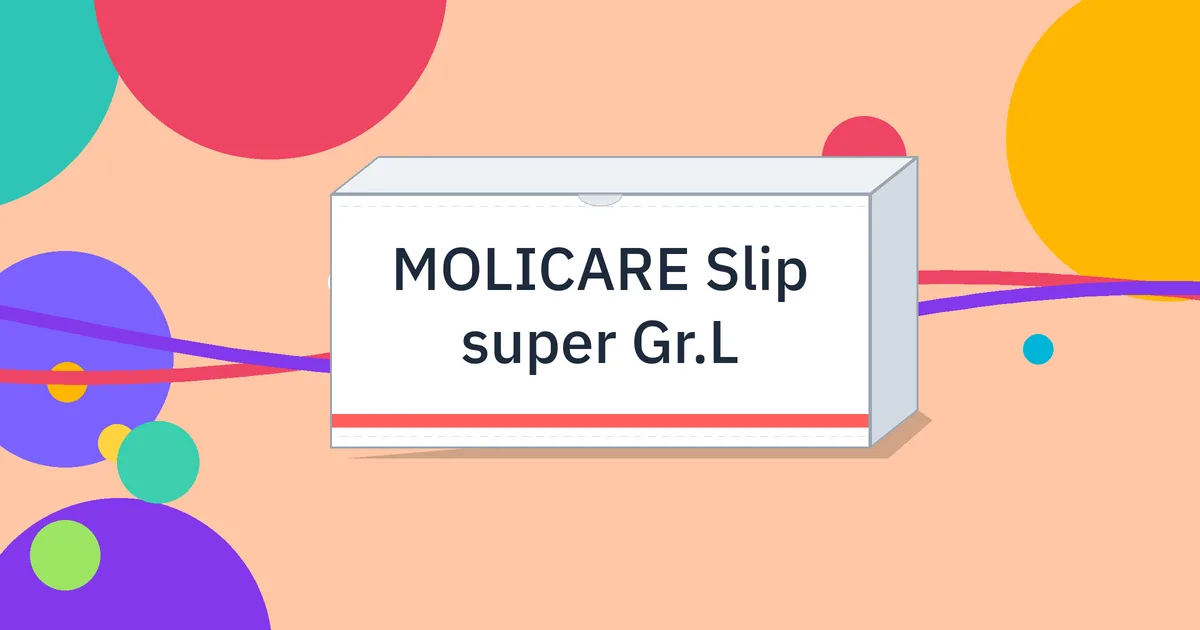 Symbolbild: Packung mit der Aufschrift MOLICARE Slip super Gr.L (PZN 15625102) – Verfügbarkeit und Bezug in Apotheken in Frankfurt am Main