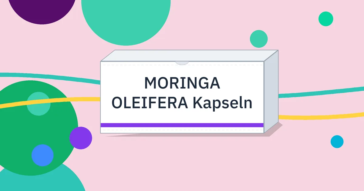 Symbolbild: Packung mit der Aufschrift MORINGA OLEIFERA Kapseln (PZN 11164182) – Verfügbarkeit und Bezug in Apotheken in Frankfurt am Main
