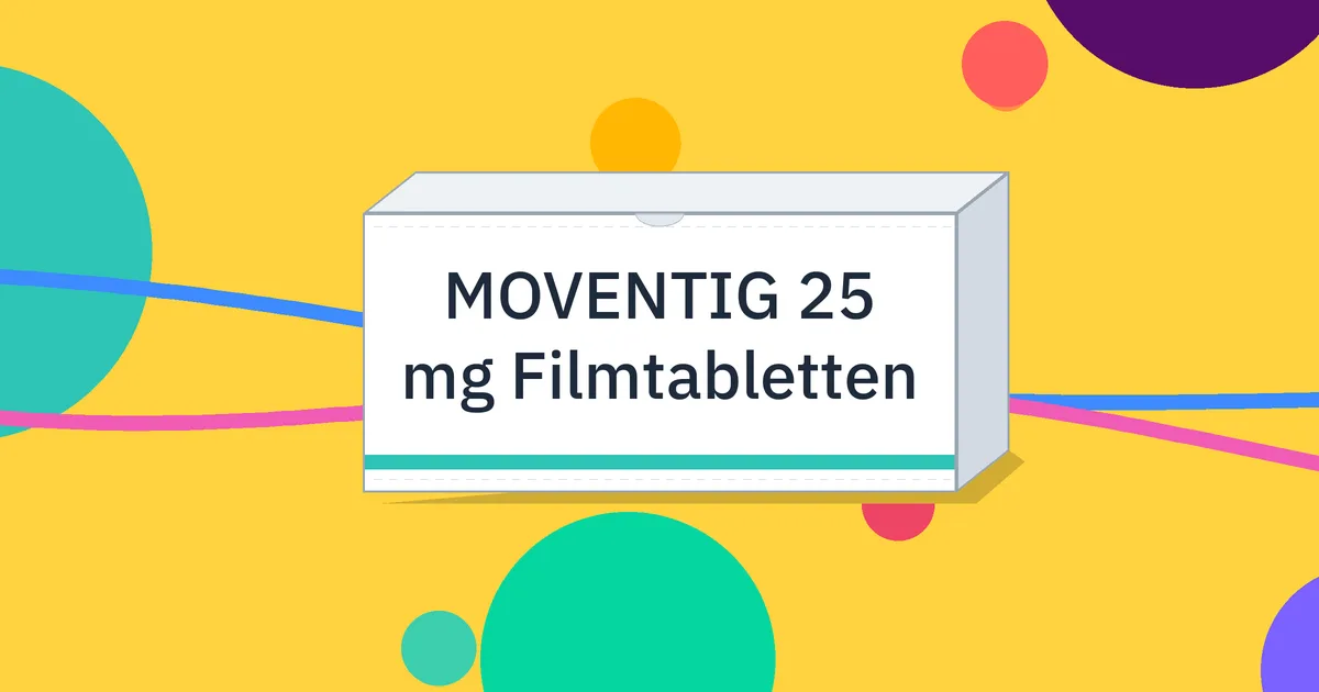 Symbolbild: Packung mit der Aufschrift MOVENTIG 25 mg Filmtabletten (PZN 13058923) – Verfügbarkeit und Bezug in Apotheken in Frankfurt am Main