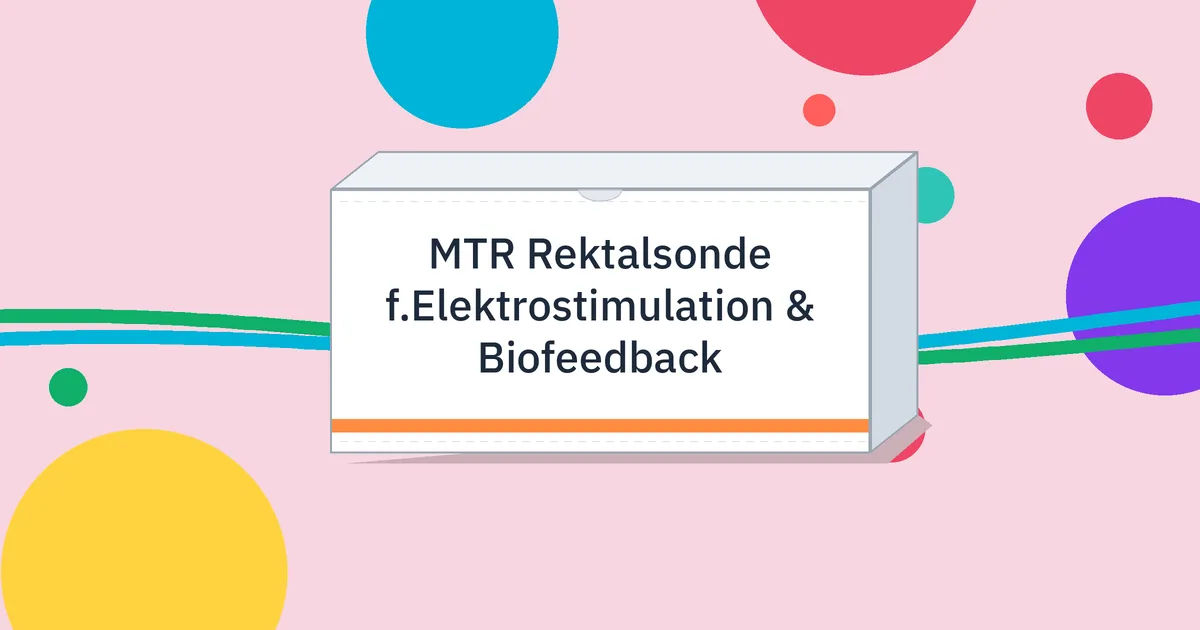 Symbolbild: Packung mit der Aufschrift MTR Rektalsonde f.Elektrostimulation & Biofeedback (PZN 11383777) – Verfügbarkeit und Bezug in Apotheken in Frankfurt am Main