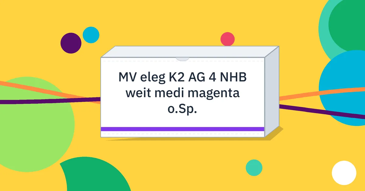 Symbolbild: Packung mit der Aufschrift MV eleg K2 AG 4 NHB weit medi magenta o.Sp. (PZN 15728701) – Verfügbarkeit und Bezug in Apotheken in Frankfurt am Main