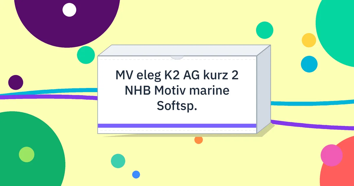 Symbolbild: Packung mit der Aufschrift MV eleg K2 AG kurz 2 NHB Motiv marine Softsp. (PZN 15708911) – Verfügbarkeit und Bezug in Apotheken in Frankfurt am Main