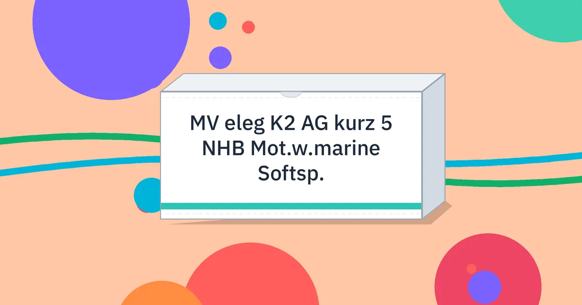 Symbolbild: Packung mit der Aufschrift MV eleg K2 AG kurz 5 NHB Mot.w.marine Softsp. (PZN 15713616) – Verfügbarkeit und Bezug in Apotheken in Frankfurt am Main