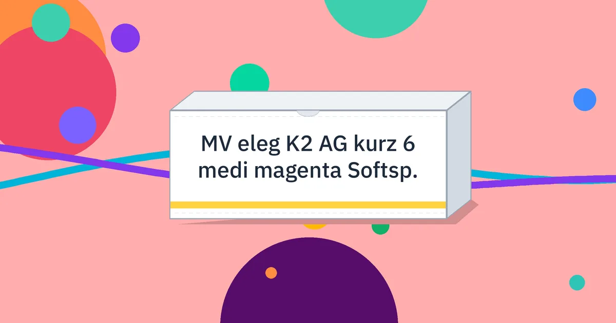 Symbolbild: Packung mit der Aufschrift MV eleg K2 AG kurz 6 medi magenta Softsp. (PZN 14638143) – Verfügbarkeit und Bezug in Apotheken in Frankfurt am Main