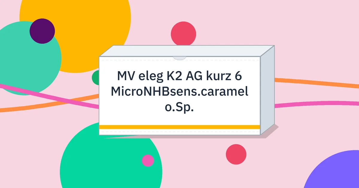 Symbolbild: Packung mit der Aufschrift MV eleg K2 AG kurz 6 MicroNHBsens.caramel o.Sp. (PZN 16069525) – Verfügbarkeit und Bezug in Apotheken in Frankfurt am Main
