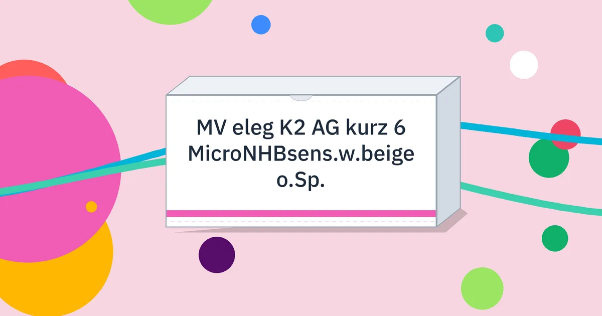 Symbolbild: Packung mit der Aufschrift MV eleg K2 AG kurz 6 MicroNHBsens.w.beige o.Sp. (PZN 15711592) – Verfügbarkeit und Bezug in Apotheken in Frankfurt am Main