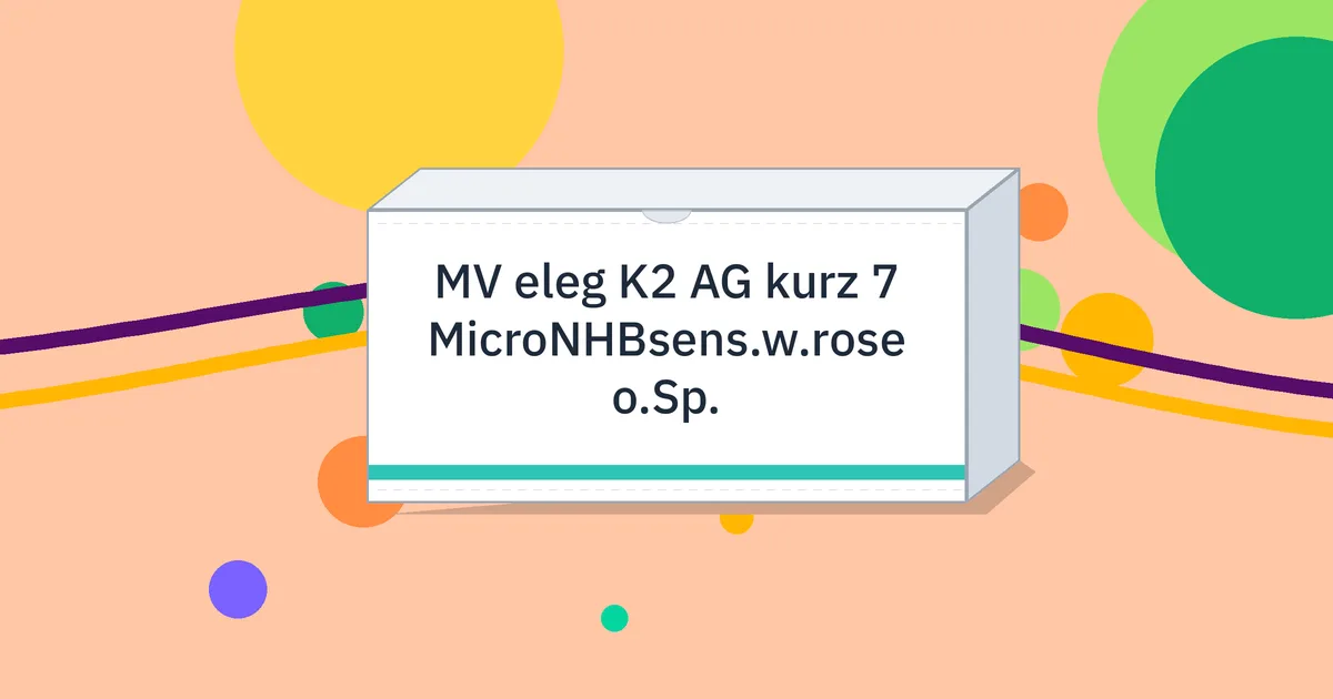 Symbolbild: Packung mit der Aufschrift MV eleg K2 AG kurz 7 MicroNHBsens.w.rose o.Sp. (PZN 15710931) – Verfügbarkeit und Bezug in Apotheken in Frankfurt am Main