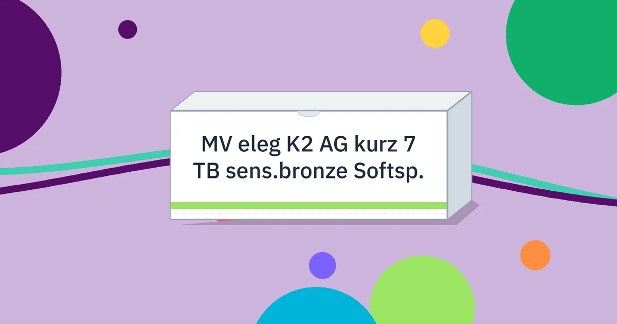 Symbolbild: Packung mit der Aufschrift MV eleg K2 AG kurz 7 TB sens.bronze Softsp. (PZN 14716653) – Verfügbarkeit und Bezug in Apotheken in Frankfurt am Main