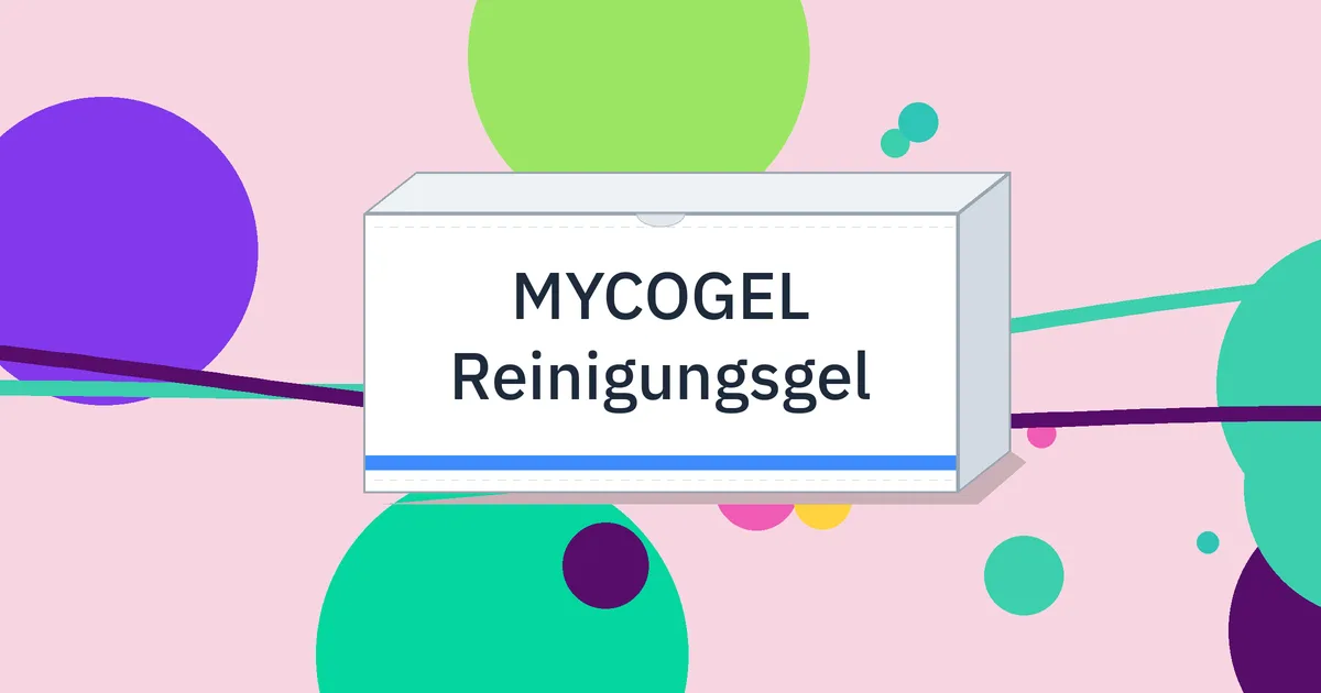 Symbolbild: Packung mit der Aufschrift MYCOGEL Reinigungsgel (PZN 19632553) – Verfügbarkeit und Bezug in Apotheken in Frankfurt am Main