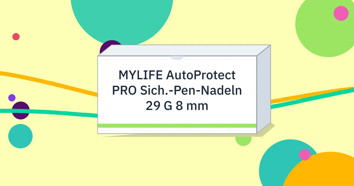 Symbolbild: Packung mit der Aufschrift MYLIFE AutoProtect PRO Sich.-Pen-Nadeln 29 G 8 mm (PZN 19510086) – Verfügbarkeit und Bezug in Apotheken in Frankfurt am Main