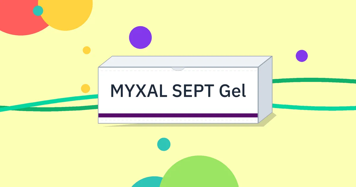 Symbolbild: Packung mit der Aufschrift MYXAL SEPT Gel (PZN 06107928) – Verfügbarkeit und Bezug in Apotheken in Frankfurt am Main