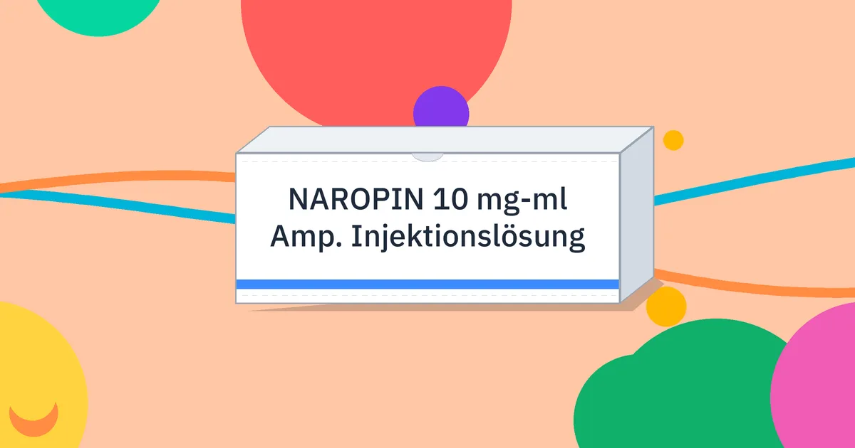 Symbolbild: Packung mit der Aufschrift NAROPIN 10 mg-ml Amp. Injektionslösung (PZN 07592133) – Verfügbarkeit und Bezug in Apotheken in Frankfurt am Main