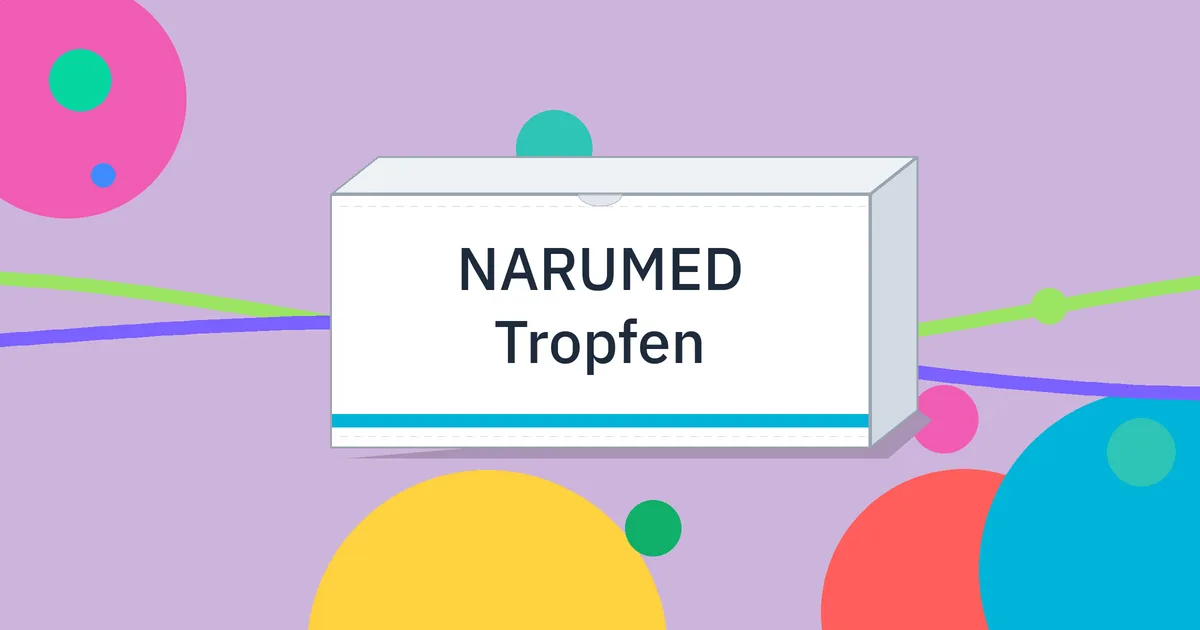 Symbolbild: Packung mit der Aufschrift NARUMED Tropfen (PZN 20356650) – Verfügbarkeit und Bezug in Apotheken in Frankfurt am Main