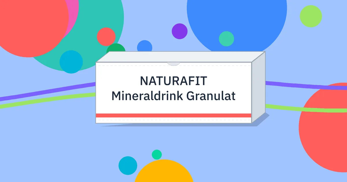 Symbolbild: Packung mit der Aufschrift NATURAFIT Mineraldrink Granulat (PZN 08812097) – Verfügbarkeit und Bezug in Apotheken in Frankfurt am Main