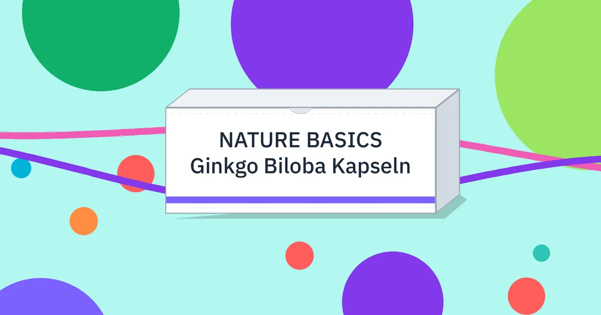 Symbolbild: Packung mit der Aufschrift NATURE BASICS Ginkgo Biloba Kapseln (PZN 17613770) – Verfügbarkeit und Bezug in Apotheken in Frankfurt am Main