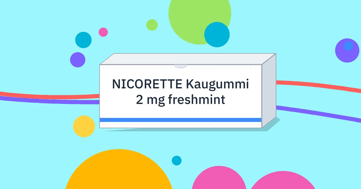 Symbolbild: Packung mit der Aufschrift NICORETTE Kaugummi 2 mg freshmint (PZN 03643425) – Verfügbarkeit und Bezug in Apotheken in Frankfurt am Main