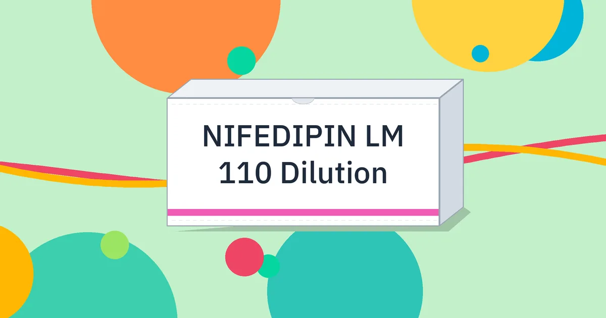Symbolbild: Packung mit der Aufschrift NIFEDIPIN LM 110 Dilution (PZN 12969835) – Verfügbarkeit und Bezug in Apotheken in Frankfurt am Main