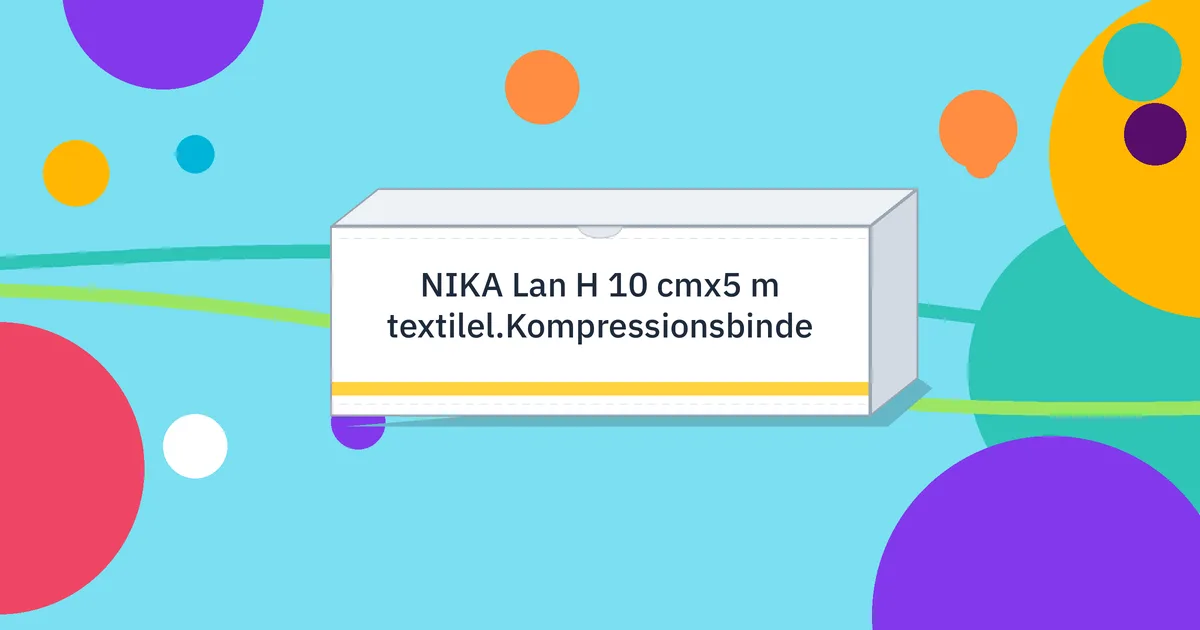 Symbolbild: Packung mit der Aufschrift NIKA Lan H 10 cmx5 m textilel.Kompressionsbinde (PZN 18171305) – Verfügbarkeit und Bezug in Apotheken in Frankfurt am Main