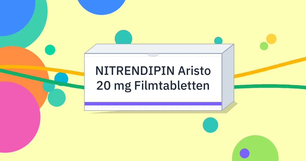 Symbolbild: Packung mit der Aufschrift NITRENDIPIN Aristo 20 mg Filmtabletten (PZN 00366965) – Verfügbarkeit und Bezug in Apotheken in Frankfurt am Main