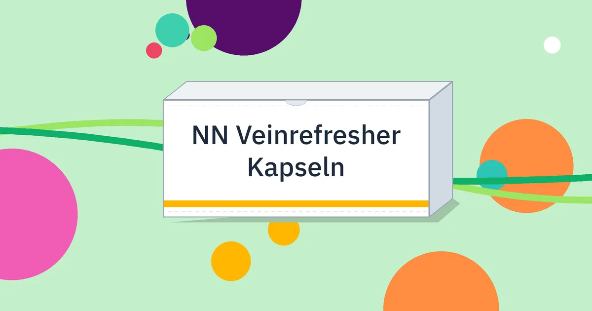 Symbolbild: Packung mit der Aufschrift NN Veinrefresher Kapseln (PZN 18240489) – Verfügbarkeit und Bezug in Apotheken in Frankfurt am Main