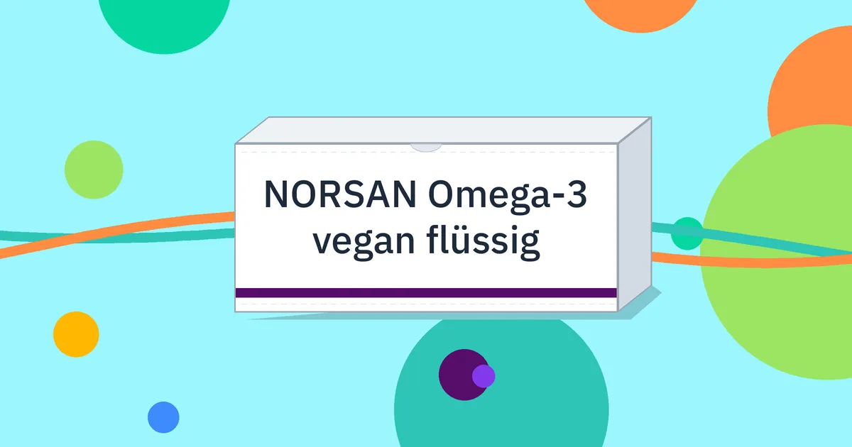 Symbolbild: Packung mit der Aufschrift NORSAN Omega-3 vegan flüssig (PZN 13476394) – Verfügbarkeit und Bezug in Apotheken in Frankfurt am Main