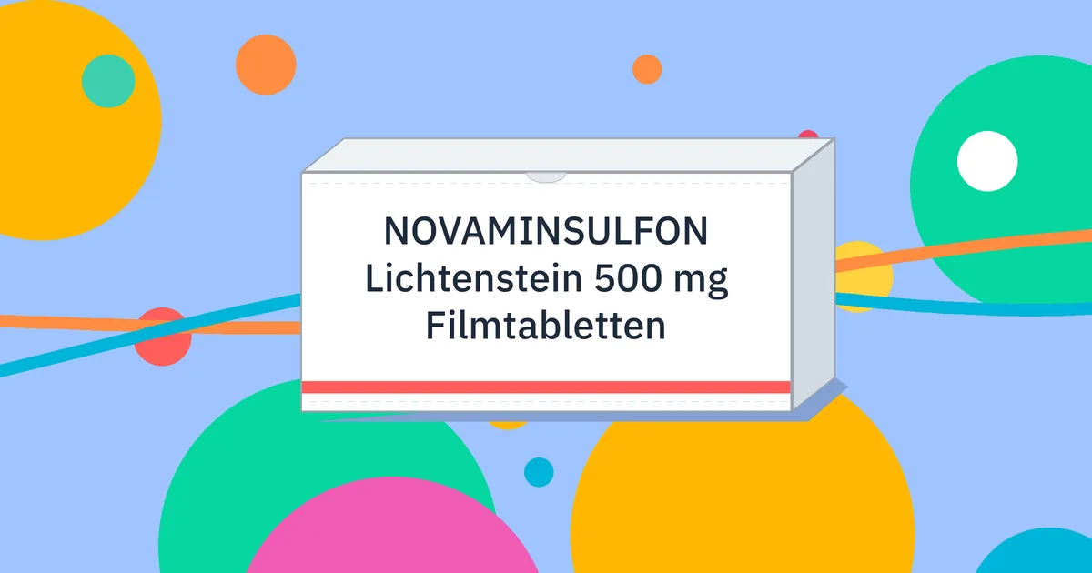 Symbolbild: Packung mit der Aufschrift NOVAMINSULFON Lichtenstein 500 mg Filmtabletten (PZN 00262467) – Verfügbarkeit und Bezug in Apotheken in Frankfurt am Main