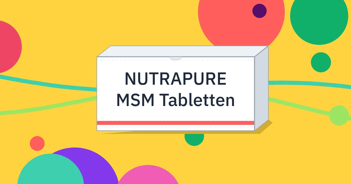 Symbolbild: Packung mit der Aufschrift NUTRAPURE MSM Tabletten (PZN 20118643) – Verfügbarkeit und Bezug in Apotheken in Frankfurt am Main