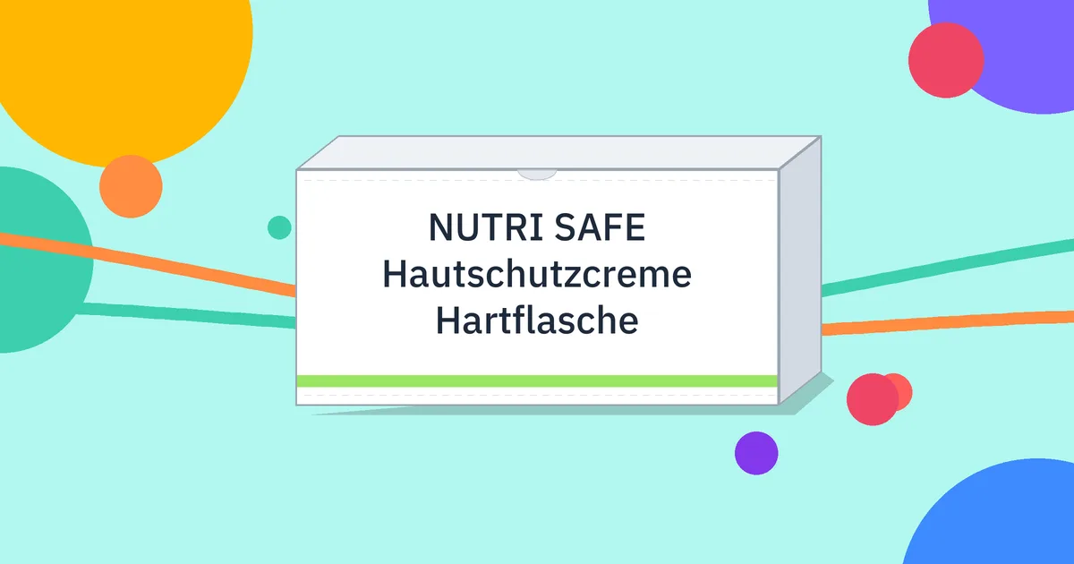 Symbolbild: Packung mit der Aufschrift NUTRI SAFE Hautschutzcreme Hartflasche (PZN 12846972) – Verfügbarkeit und Bezug in Apotheken in Frankfurt am Main