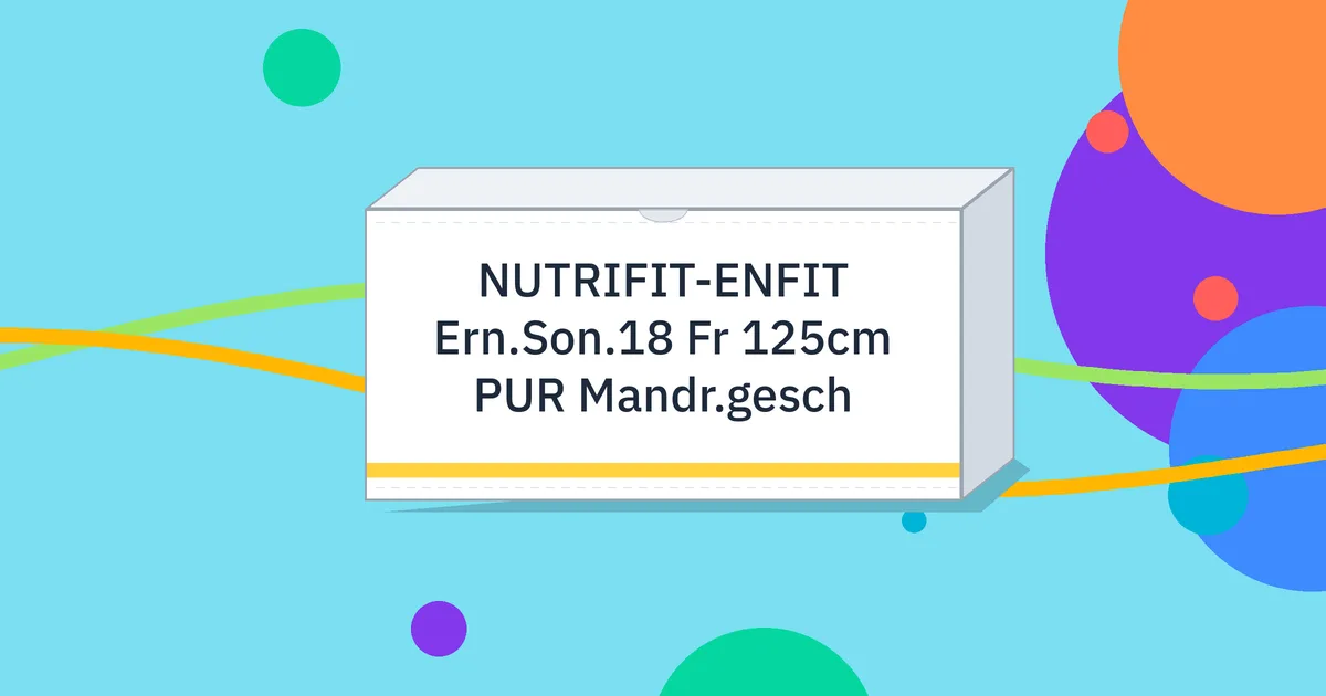 Symbolbild: Packung mit der Aufschrift NUTRIFIT-ENFIT Ern.Son.18 Fr 125cm PUR Mandr.gesch (PZN 14174229) – Verfügbarkeit und Bezug in Apotheken in Frankfurt am Main
