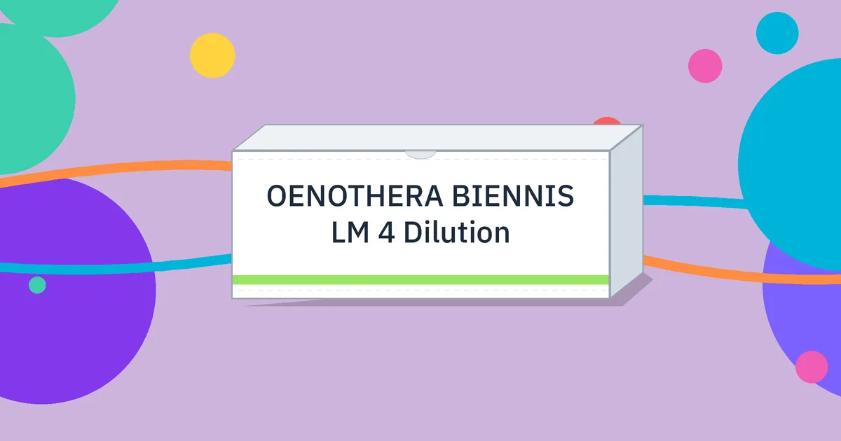 Symbolbild: Packung mit der Aufschrift OENOTHERA BIENNIS LM 4 Dilution (PZN 13622720) – Verfügbarkeit und Bezug in Apotheken in Frankfurt am Main