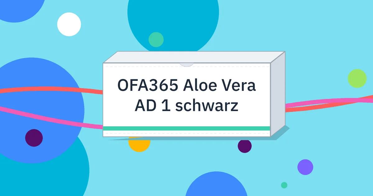 Symbolbild: Packung mit der Aufschrift OFA365 Aloe Vera AD 1 schwarz (PZN 16723433) – Verfügbarkeit und Bezug in Apotheken in Frankfurt am Main