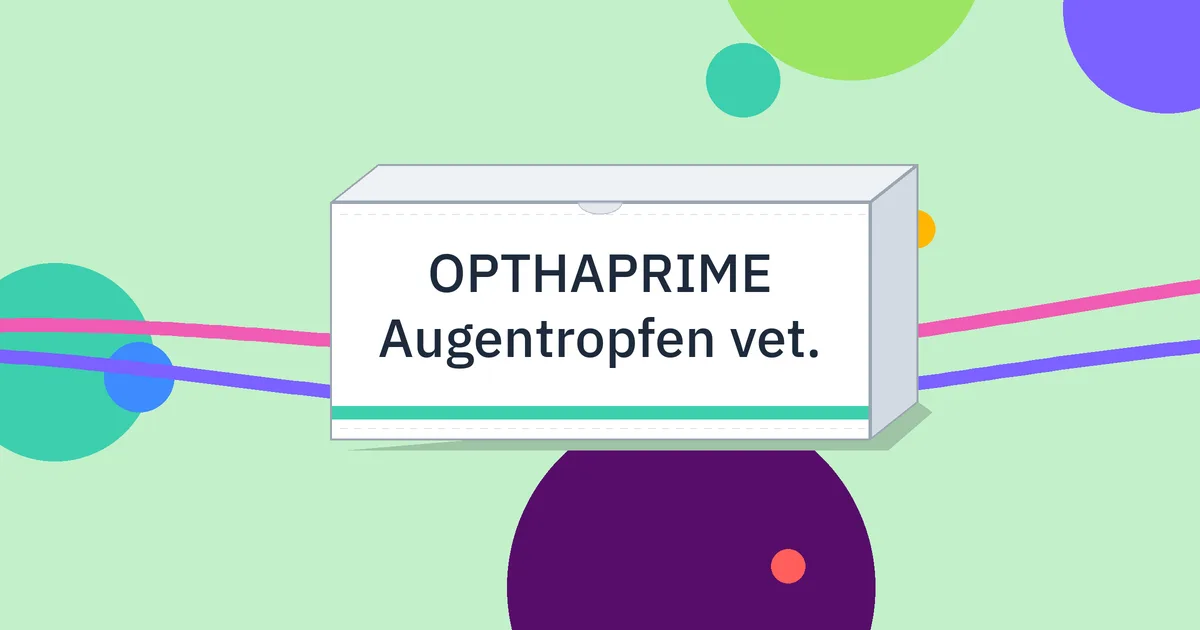 Symbolbild: Packung mit der Aufschrift OPTHAPRIME Augentropfen vet. (PZN 19491880) – Verfügbarkeit und Bezug in Apotheken in Frankfurt am Main